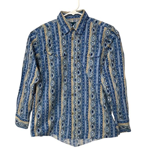 Wrangler | Shirts | Vintage 9s Wrangler Checotah Aztec Print Navajo ...